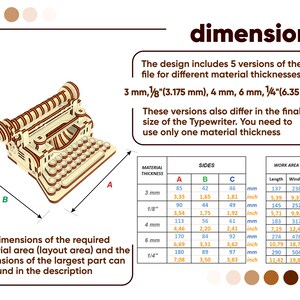 Typewriter SVG Laser Cut File, 3d Puzzle Miniature Ready Made Laser ...