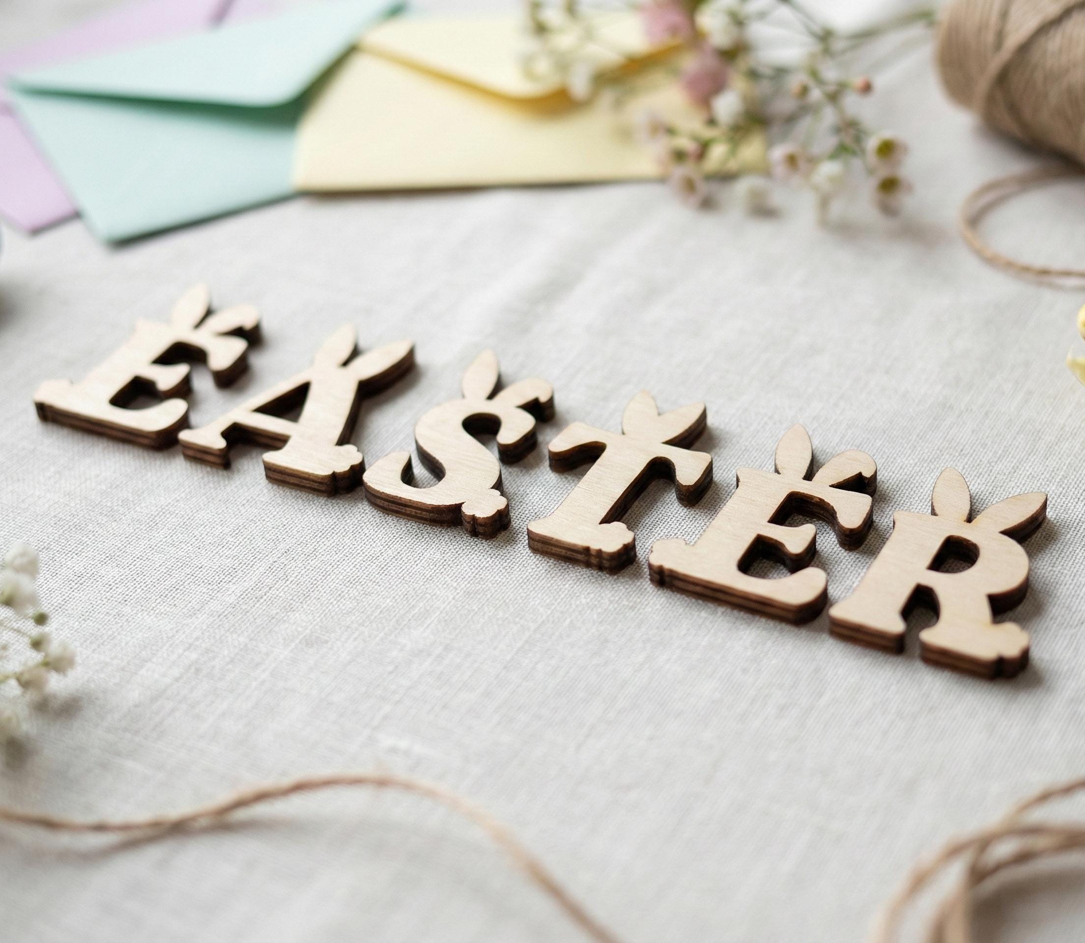 Easter Decor Letters - Laser Cut File, SVG Alphabet With Bunny Ears ...