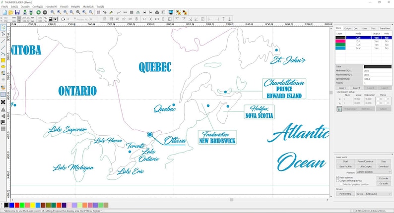 Canada Svg Laser File Glowforge Canada Map Dxf File Canada - Etsy
