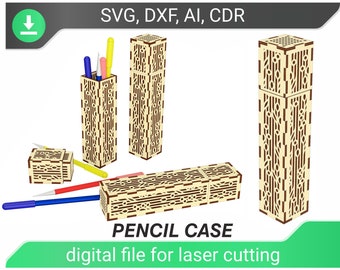 Pencil Holder Digital File for Laser Cutting Glowforge | Etsy