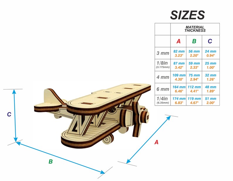 Glowforge Svg Laser File Airplane Dxf Files for Laser Cut | Etsy