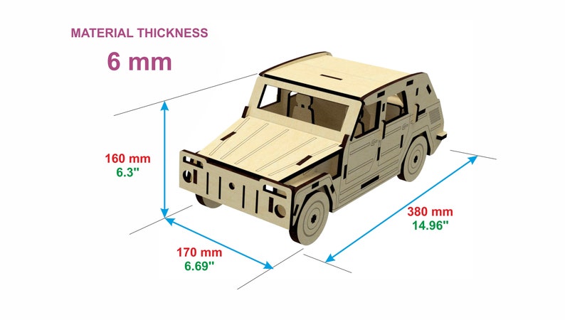 Car 3d Laser Cut File SVG Glowforge File Instant Download - Etsy