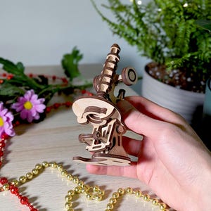 Microscope Laser Cut File, SVG Science Miniature Laboratory Model ...