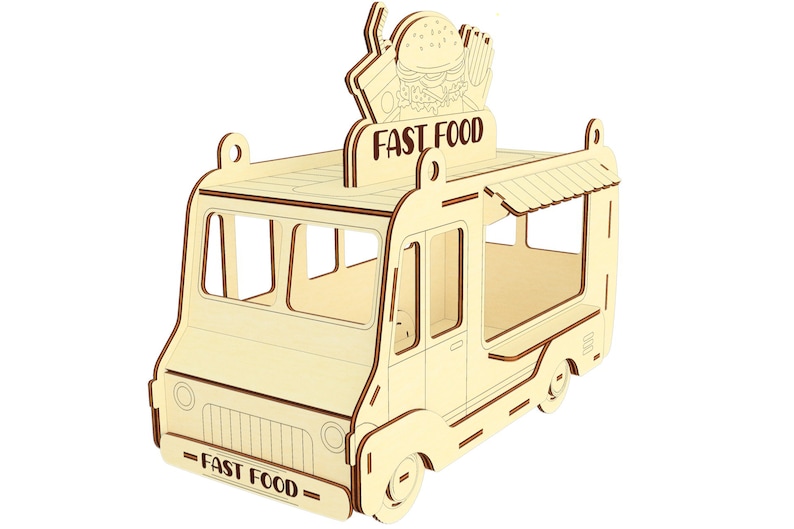 Fast Food Van Bird Feeder - Laser Cut File, SVG Wooden Project Template ...