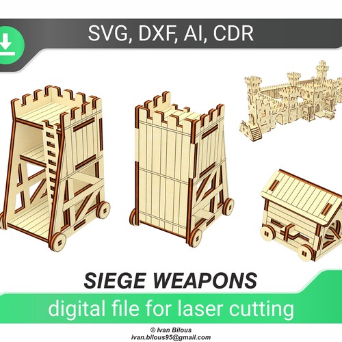 Castle Wall Laser Cut Files Glowforge Pattern - Etsy