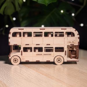 Double Decker London Bus - SVG Laser Cut Files, 3d Puzzle Vector ...