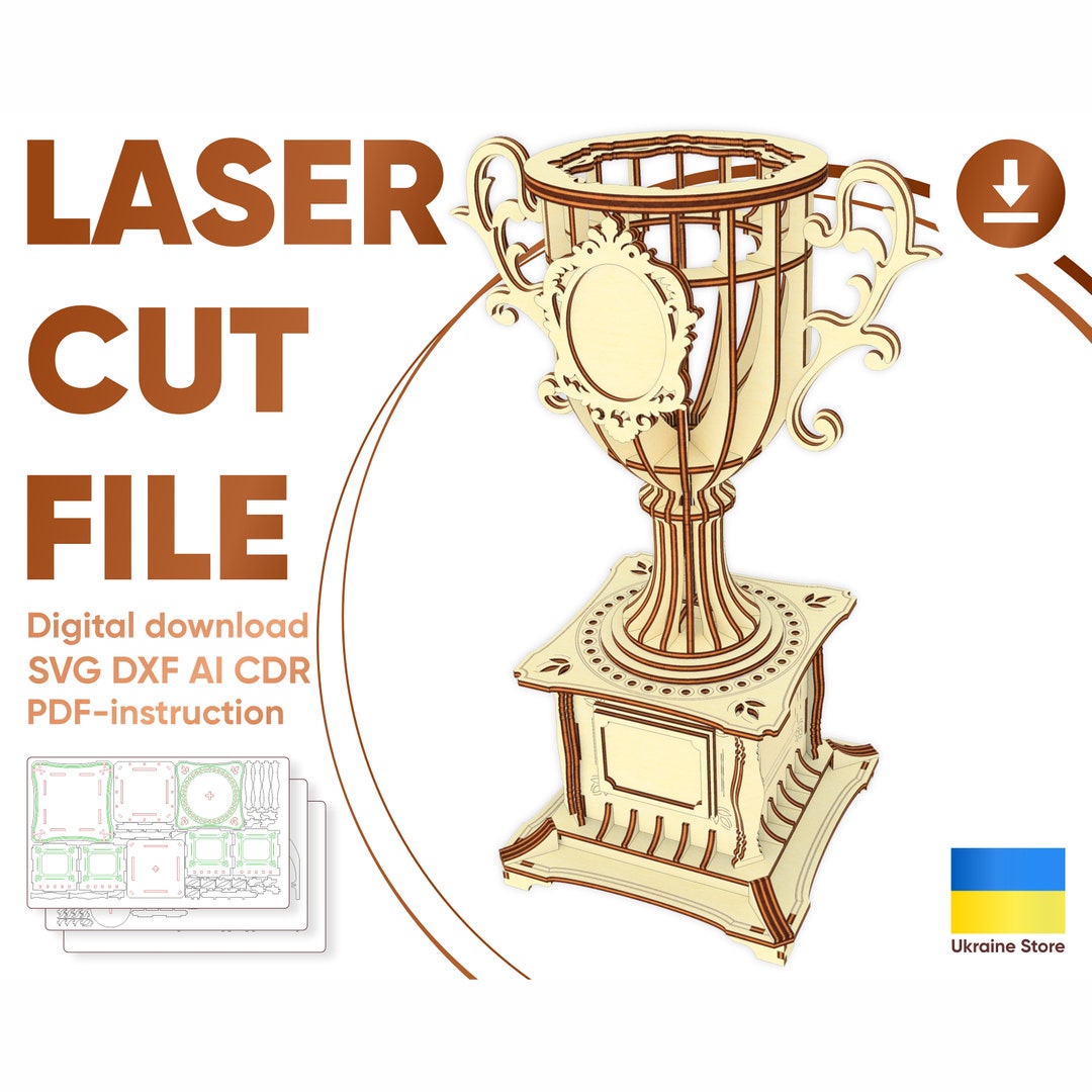Trophy Cup Laser Cut File: 3D Plywood Award (digital Download) - Etsy