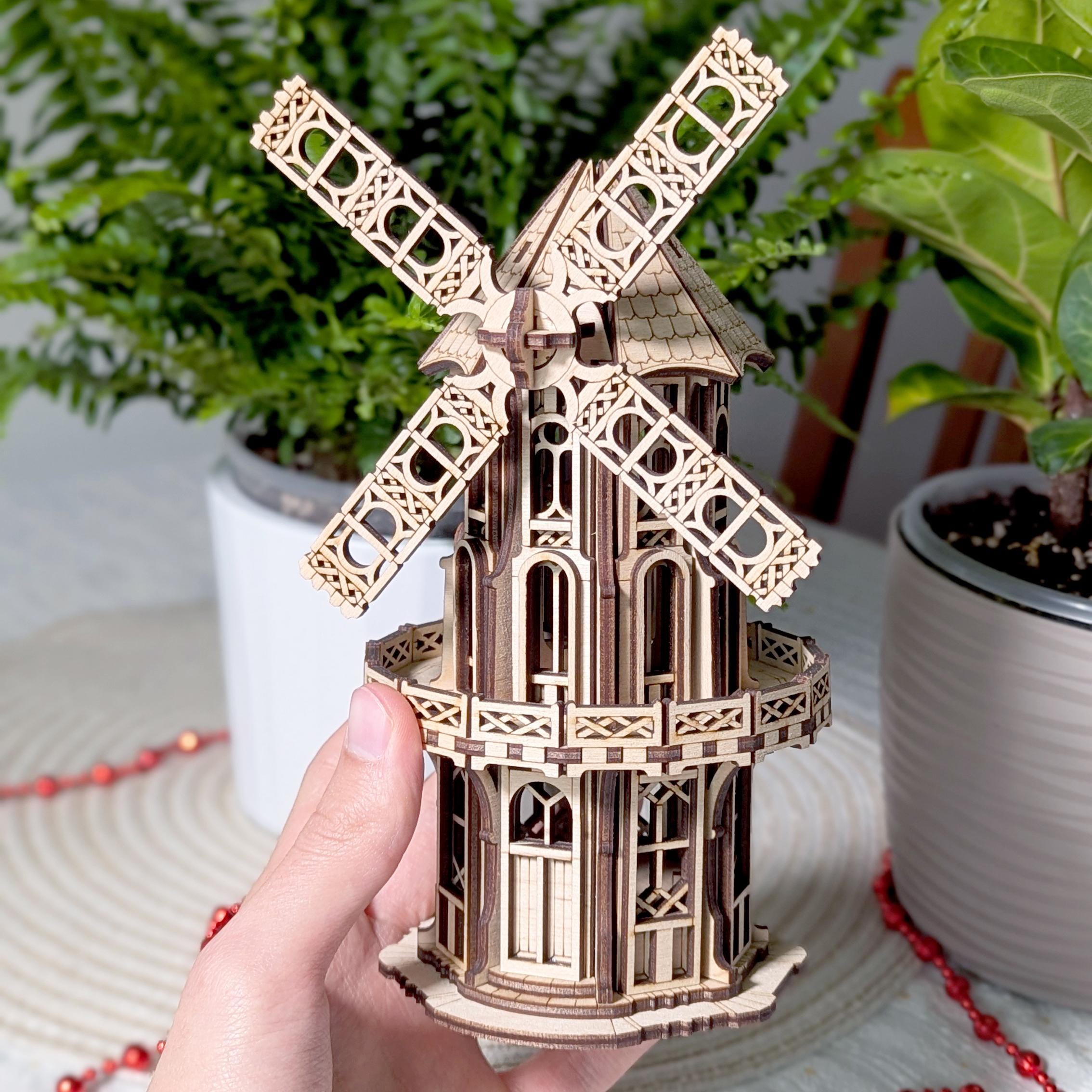 Windmill Laser Cut File – SVG DXF Template for Wooden DIY Project and ...
