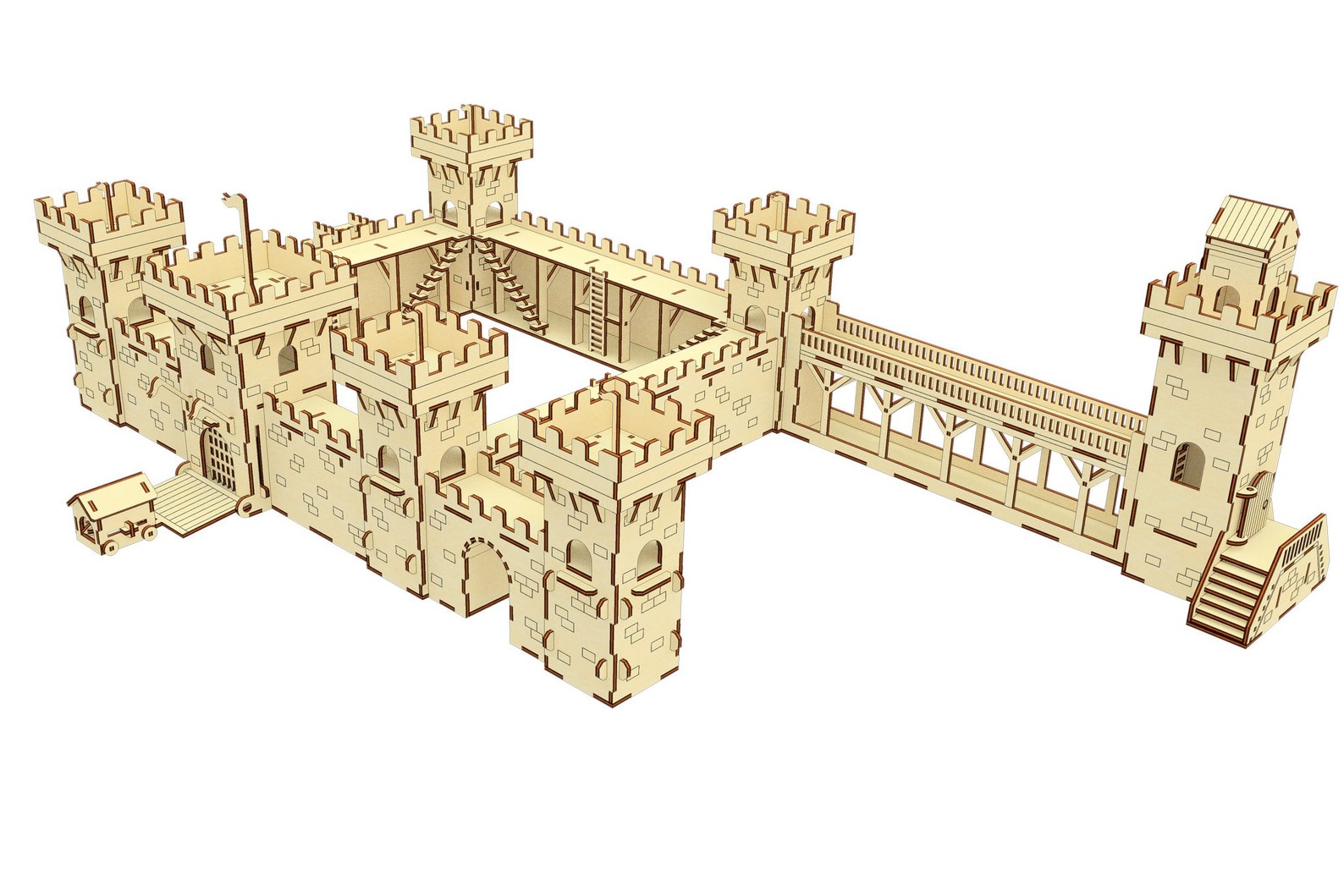 Big Castle Tower Laser Cut Files Glowforge Pattern | Etsy