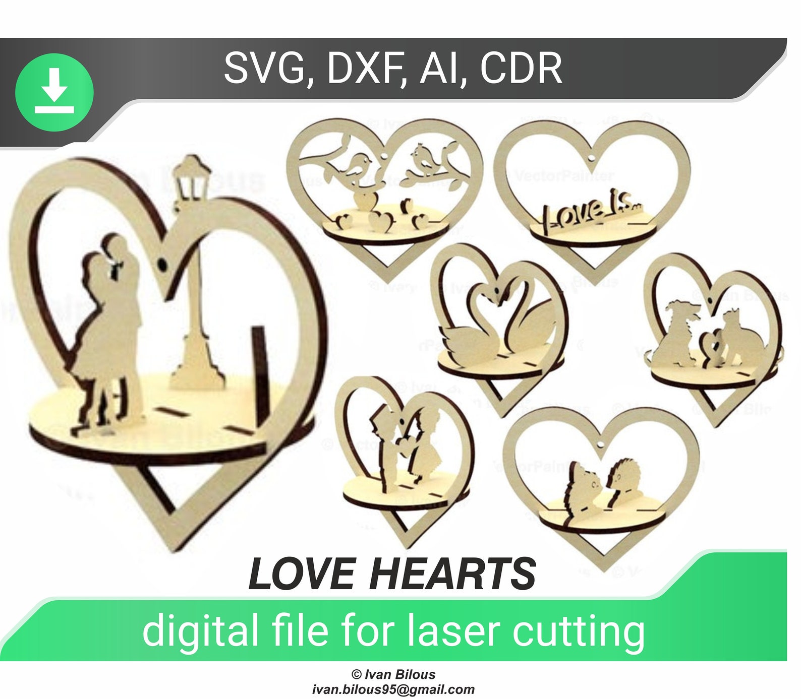 Laser Cut Widding Svg Glowforge Love Dxf Files for Laser Files - Etsy