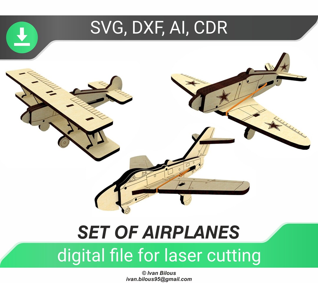 Airplanes 3d Laser Cut Projects SVG DXF Files for Laser - Etsy