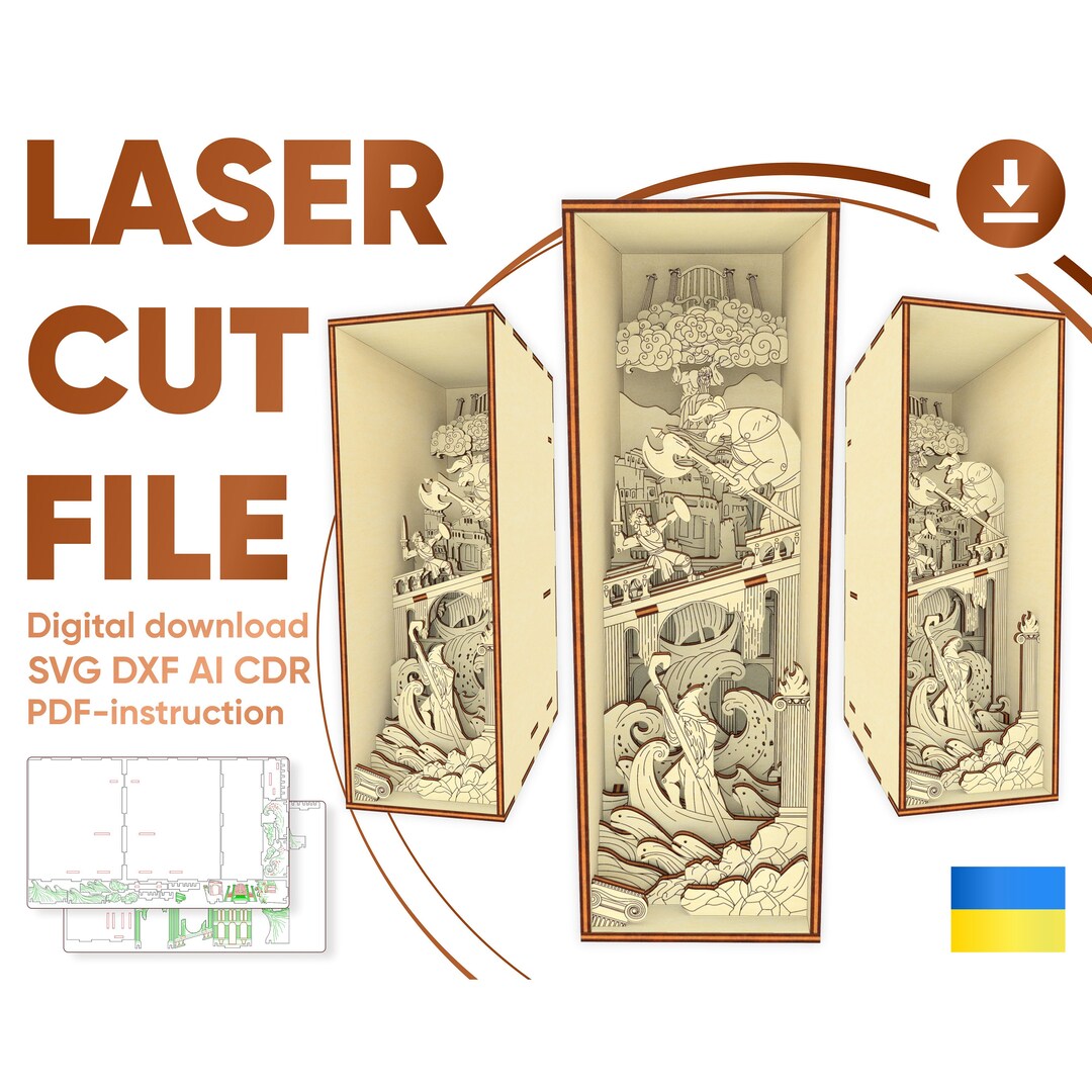 Book Nook - Laser Cut File, Greek Mythology 3d Project - Etsy