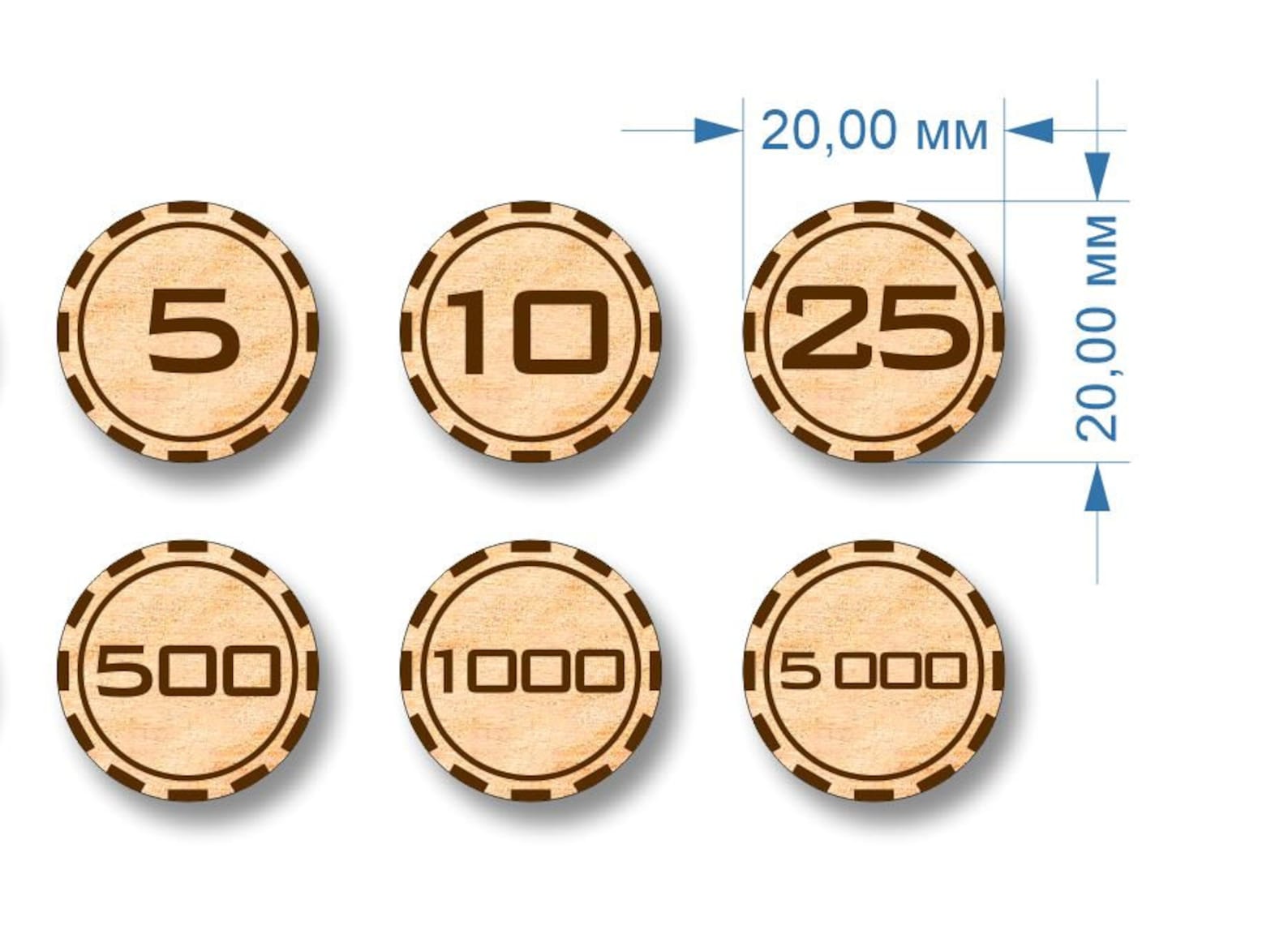 Laser Cut Wood Dxf Files for Laser Engraved Poker Chips Laser - Etsy