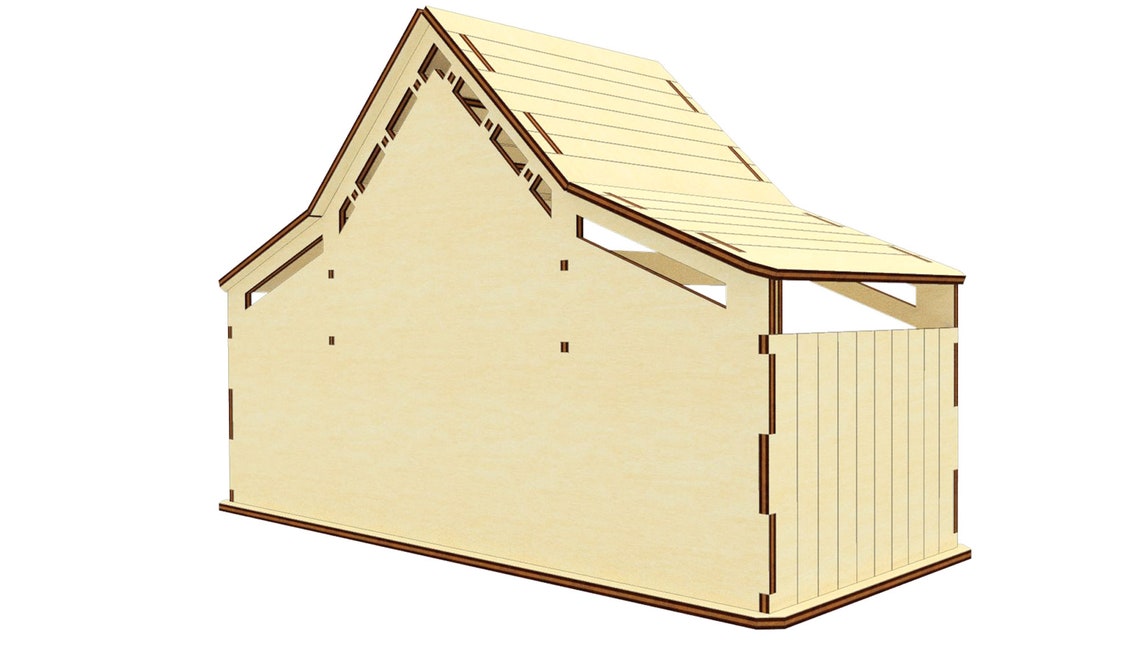 Christmas Barn Laser Cut File CNC Plan Glowforge Pattern | Etsy