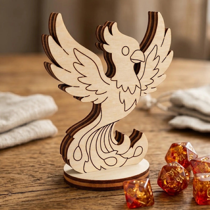 Fairy Bird Laser Cut Figure, SVG Phoenix Fantasy Tebletop Piece Vector ...
