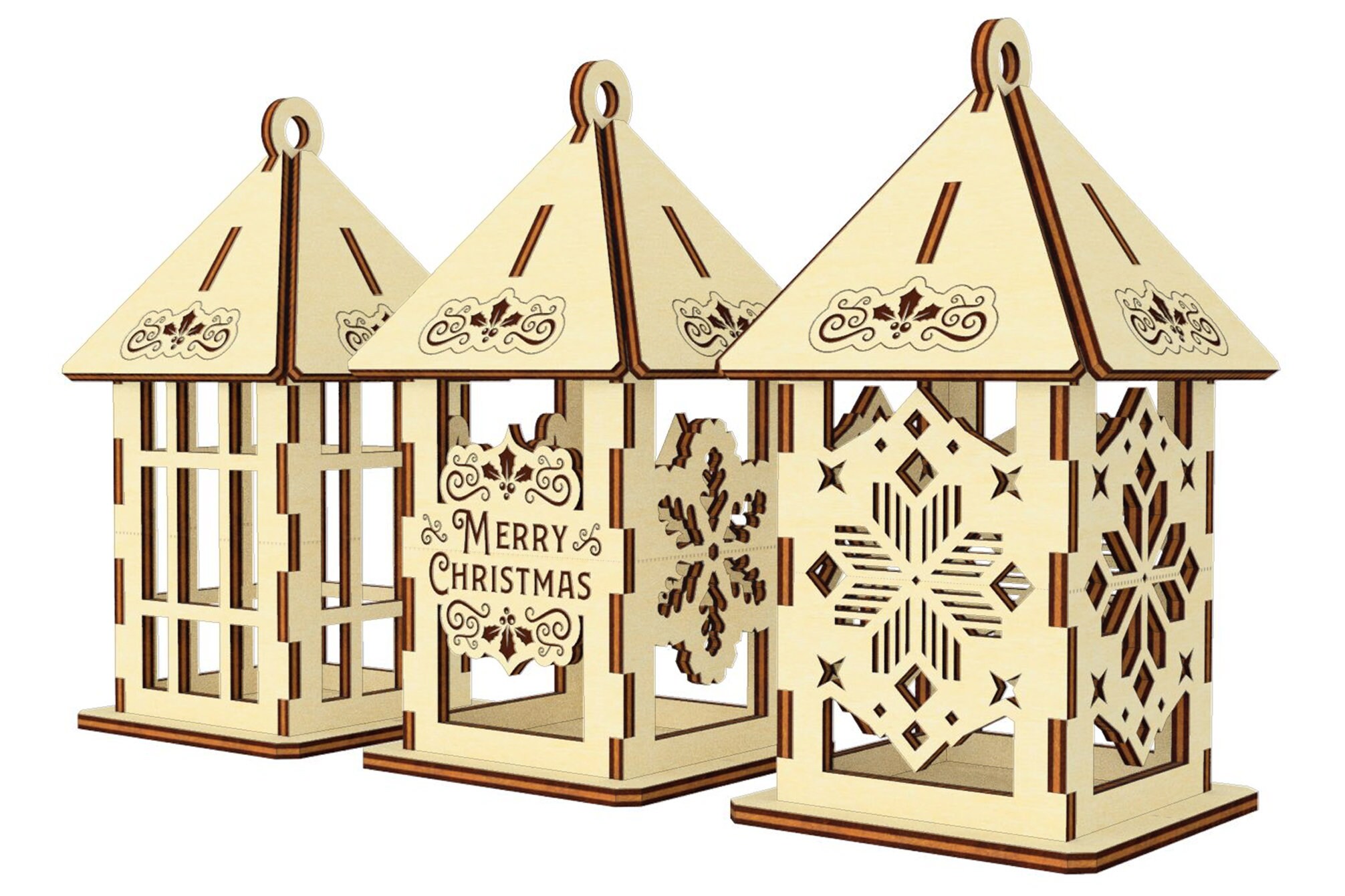 Christmas Lamp Ornament Laser Cut Files Glowforge Pattern - Etsy