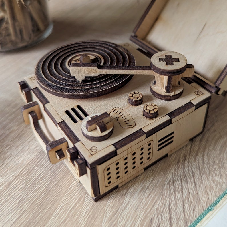 Vinyl Retro Recorder Laser Cut File, SVG Vintage Player Miniature DIY ...
