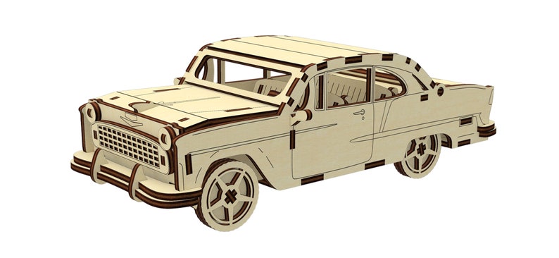 Retro Car - Laser Cutting File, Plywood Project Template for Laser ...