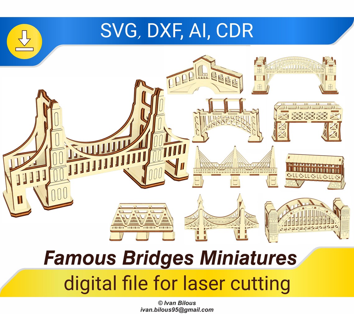 Bridges Miniature Laser Cut Files SVG Plan for Laser - Etsy Australia