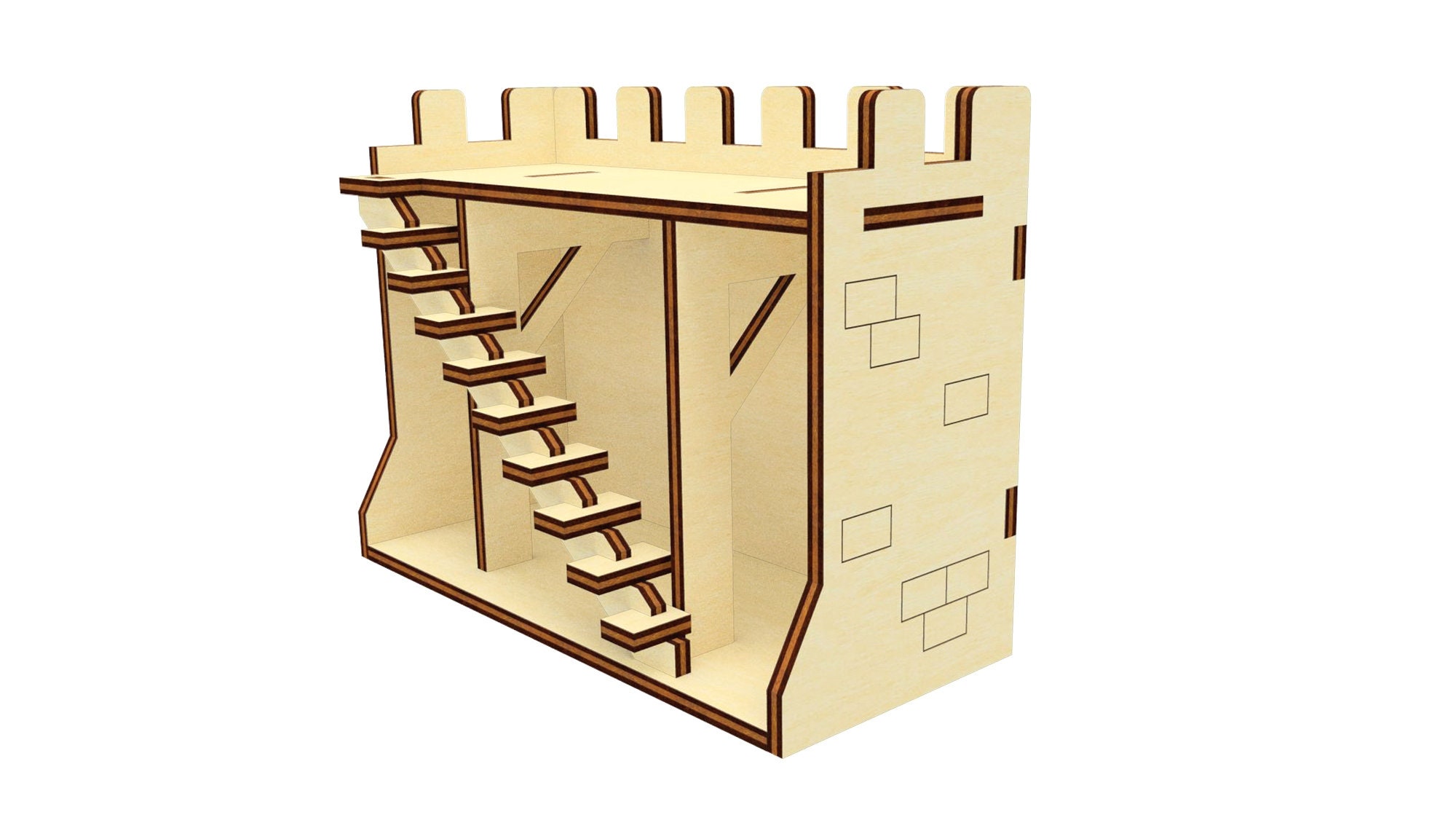 Castle Wall Laser Cut Files Glowforge Pattern | Etsy