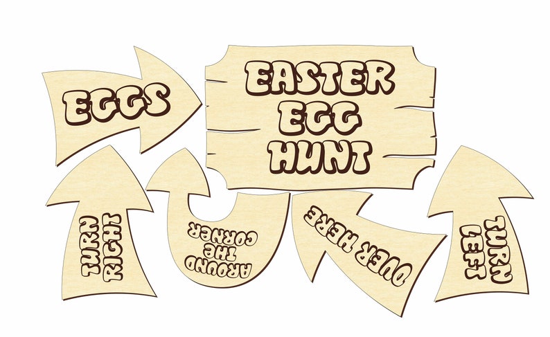 Easter Egg Hunt Signs: Laser Cut File for Cutting Machines, Vector ...