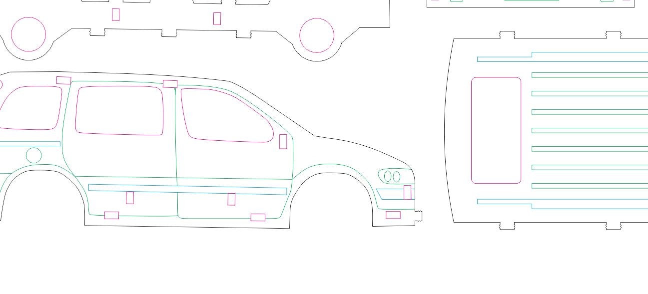 Laser cut model car dxf files for laser files plywood laser | Etsy