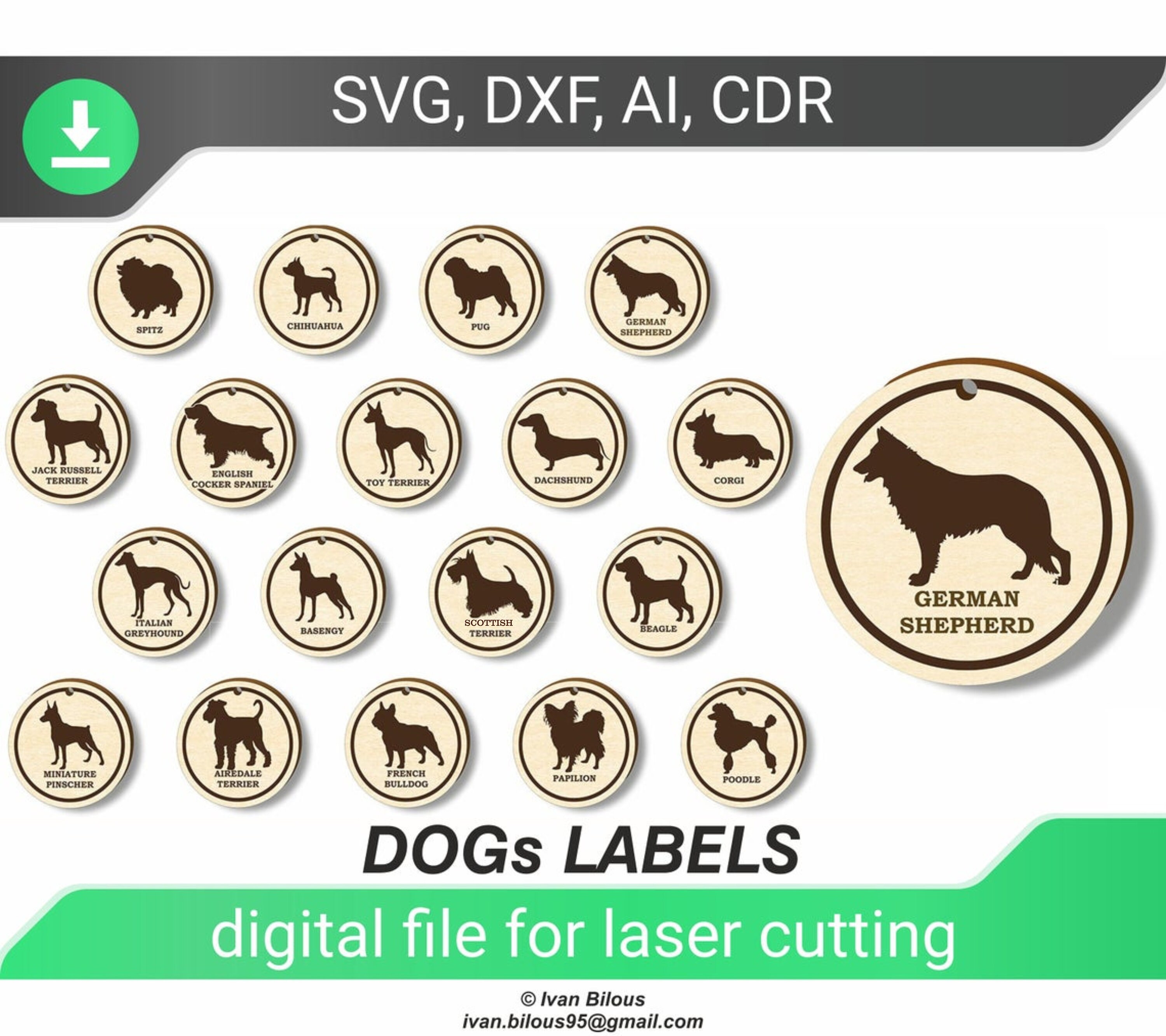 Laser Cut Wood Keychains Dog Dxf Files for Laser Files Plywood - Etsy ...