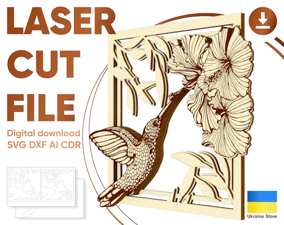 Laser Cut Hummingbird Template