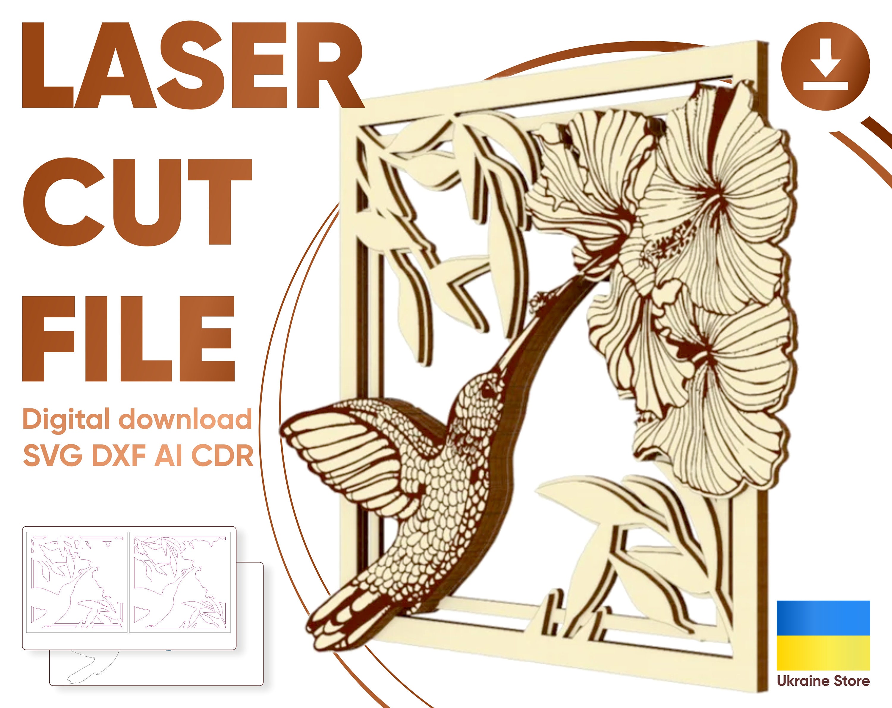 Hummingbird Laser Cut 3d Picture SVG Layered Laser File - Etsy Australia