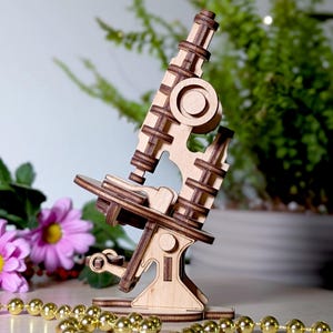 Microscope Laser Cut File, SVG Science Miniature Laboratory Model ...