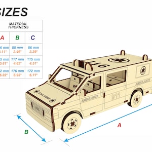 Ambulance Medical Car Model - Laser Cutting File, SVG Wooden DIY ...