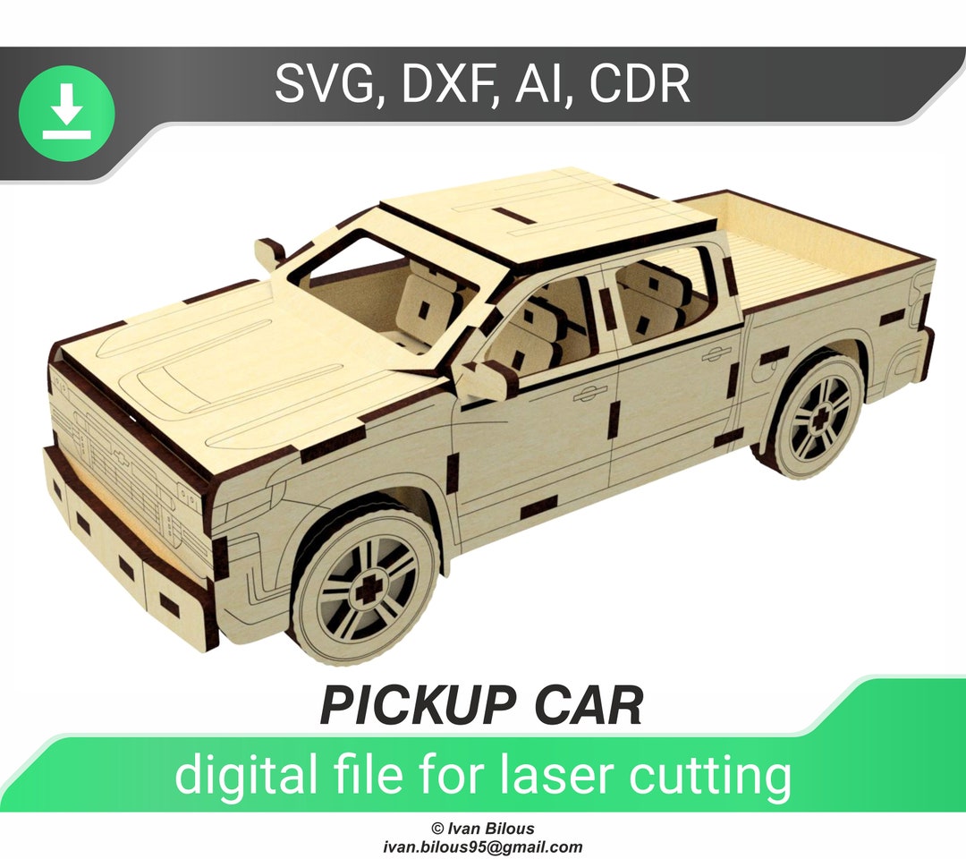 Pick up Car - Laser Cut File, Ready Made Project - Etsy