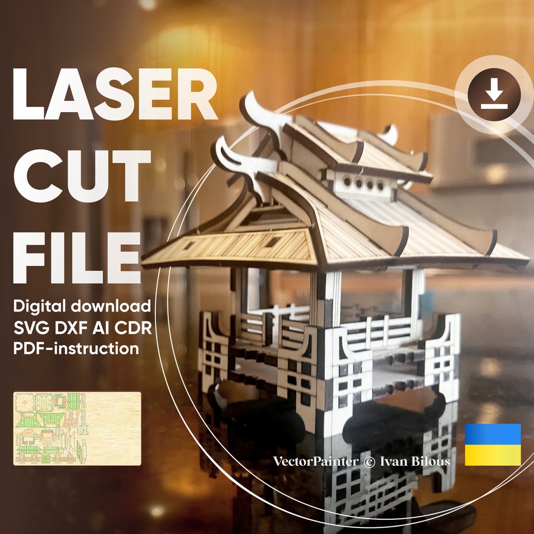 Asian Plant House Laser Cut File, SVG Japan Gazebo for Home Flowers - Etsy