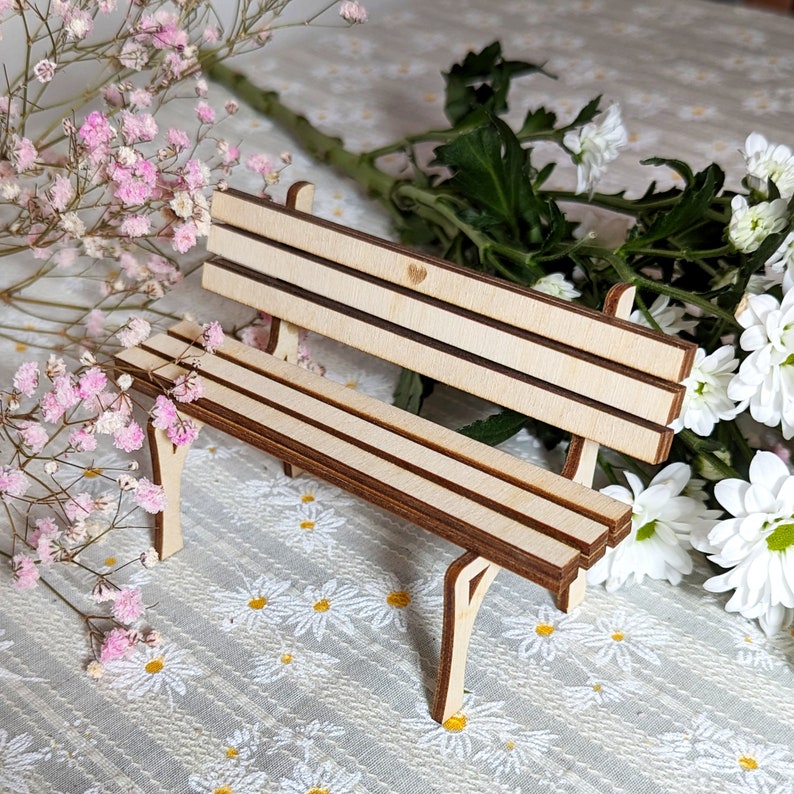 Laser Cut Bench Files: Miniature Memry Bench Set of 5 SVG Plan (digital ...