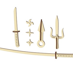 Ninja Set - Sword Laser Cut Files, Glowforge SVG Plan for Cutting ...