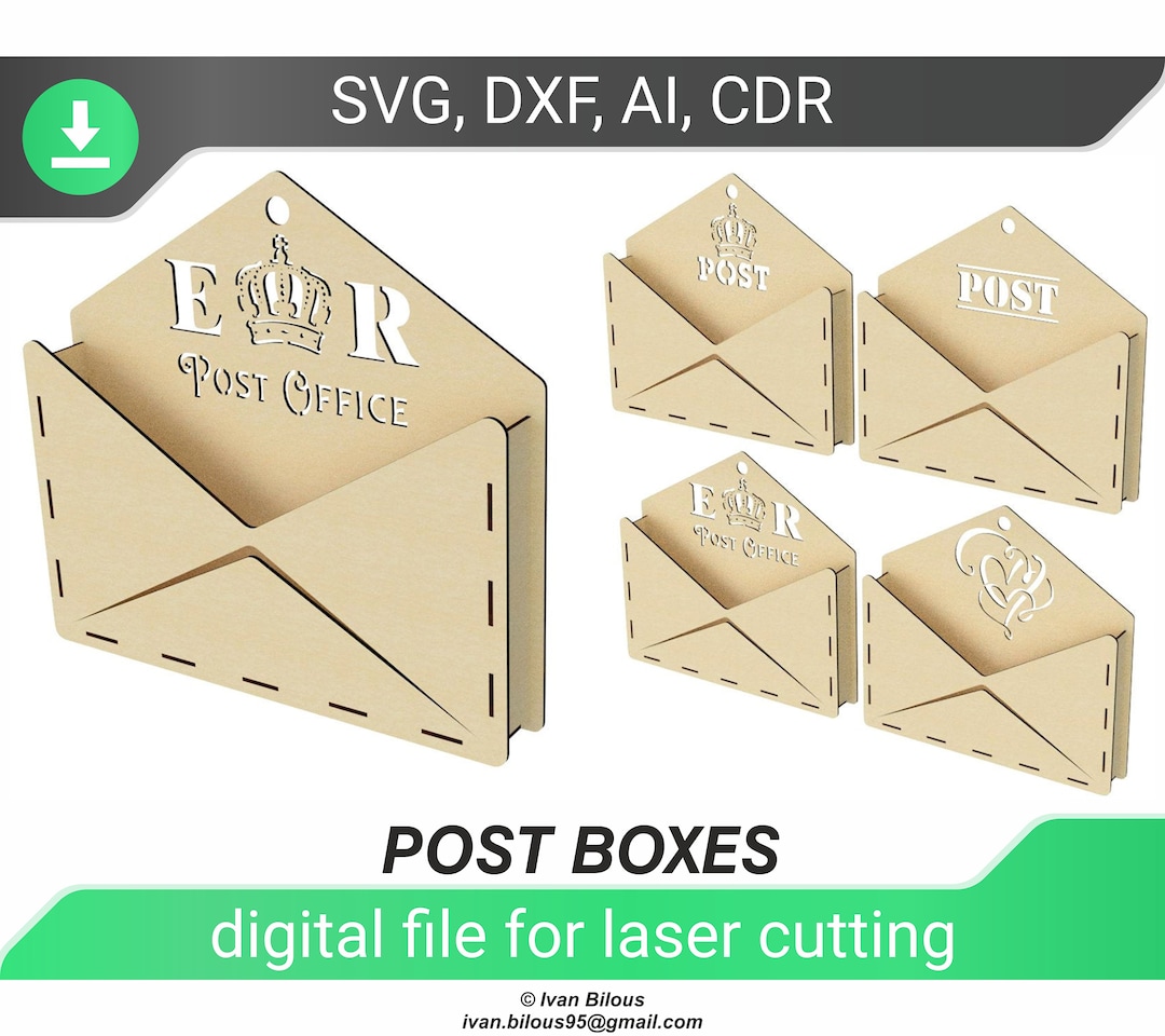 Post Boxes - Laser Cut Files, Mailbox Envelope Laser File - Etsy