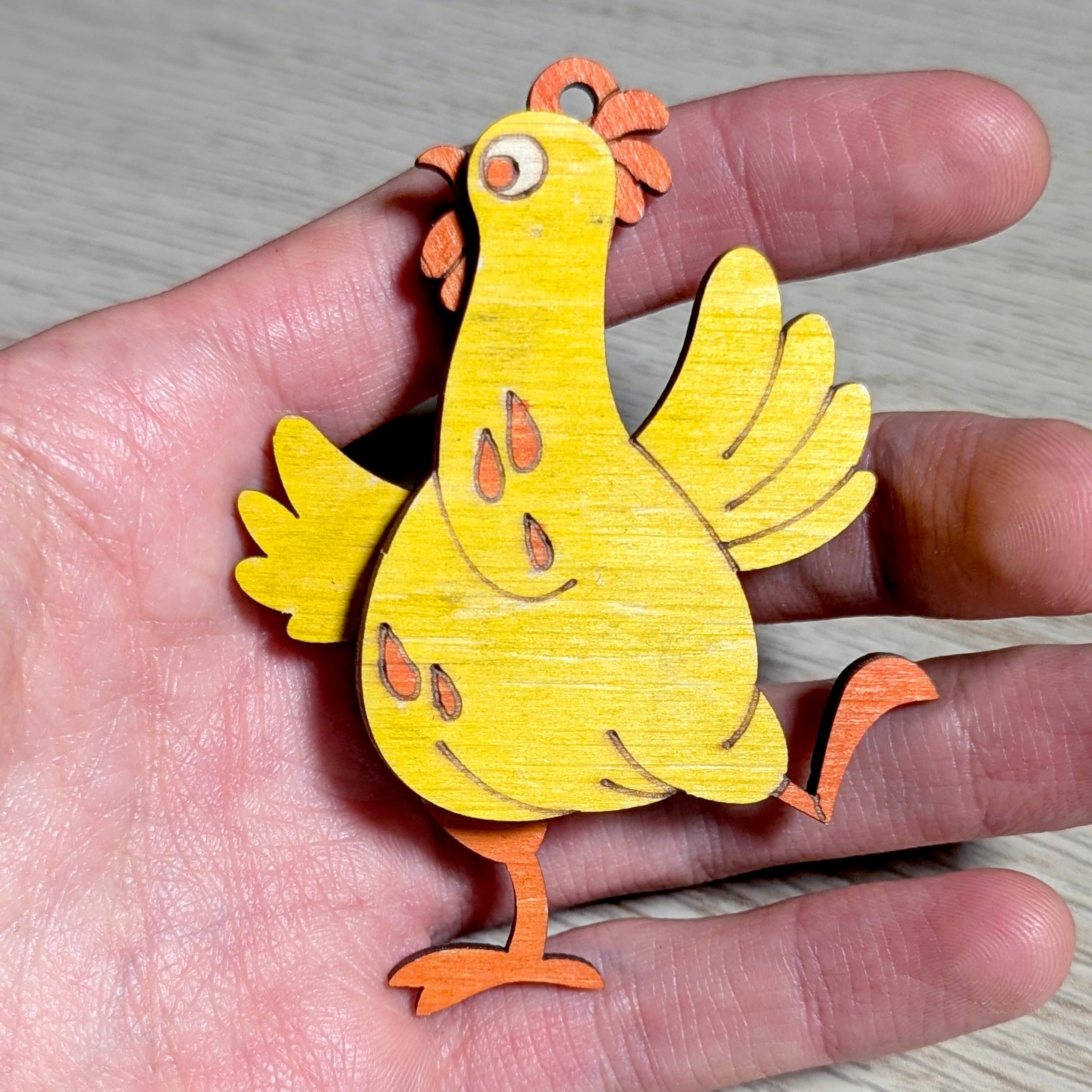 Easter Chicken Ornament - Laser Cut File, Set of 5 Farm Hens Vector ...
