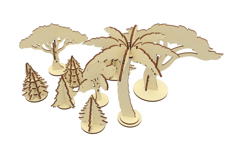 Forest Laser Cut 3d Design Glowforge Pattern Christmas - Etsy