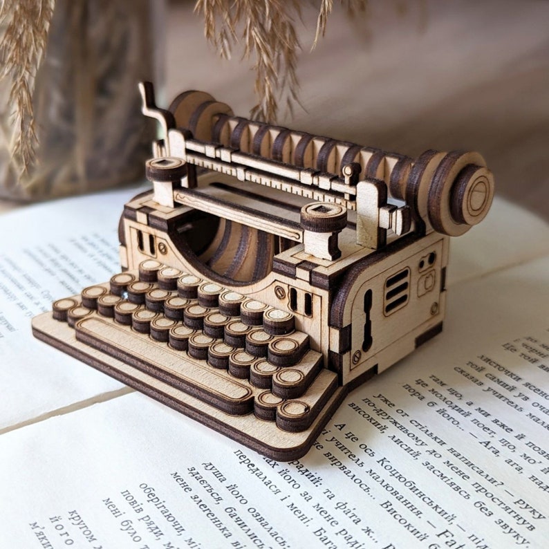 Typewriter SVG Laser Cut File, 3d Puzzle Miniature Ready Made Project ...