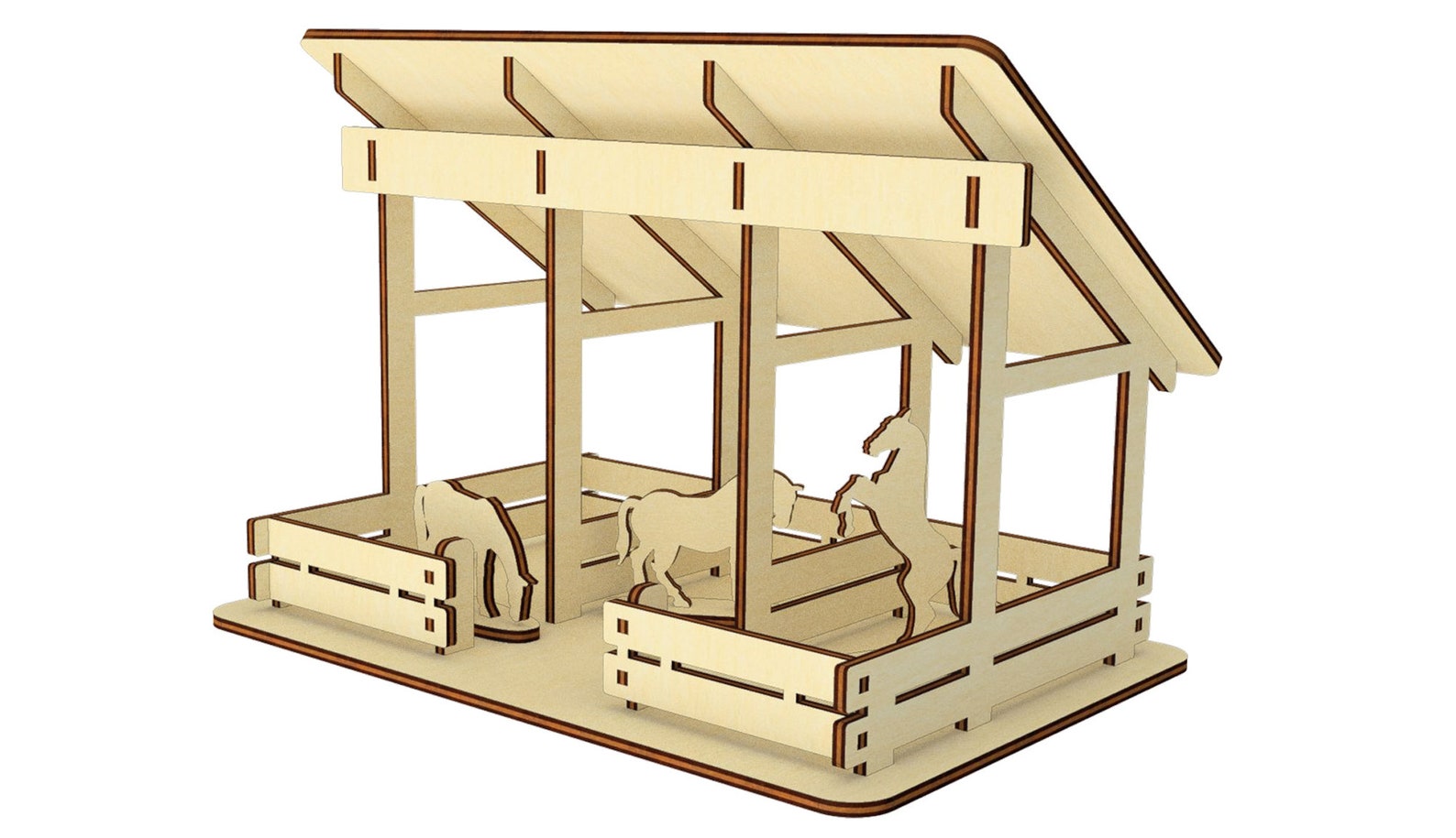 Barn Horse Stable SVG Laser Cut File Glowforge Pattern Stall | Etsy