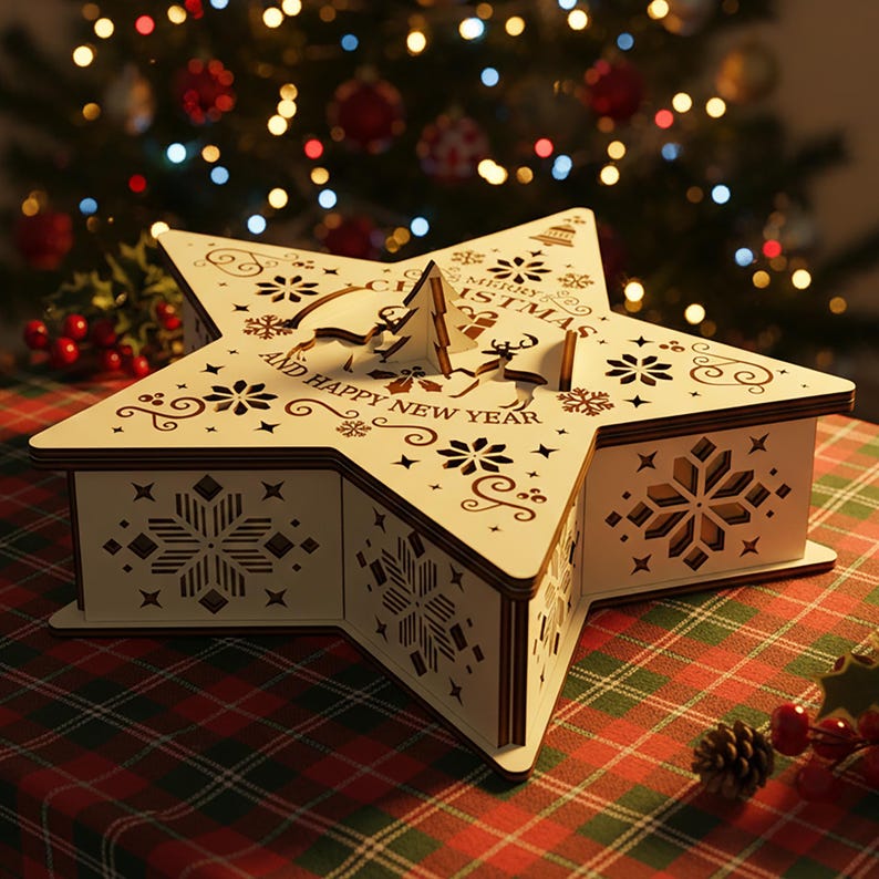 Gift Star Box - Laser Cut File, SVG Christmas Storage (digital Plan) - Etsy