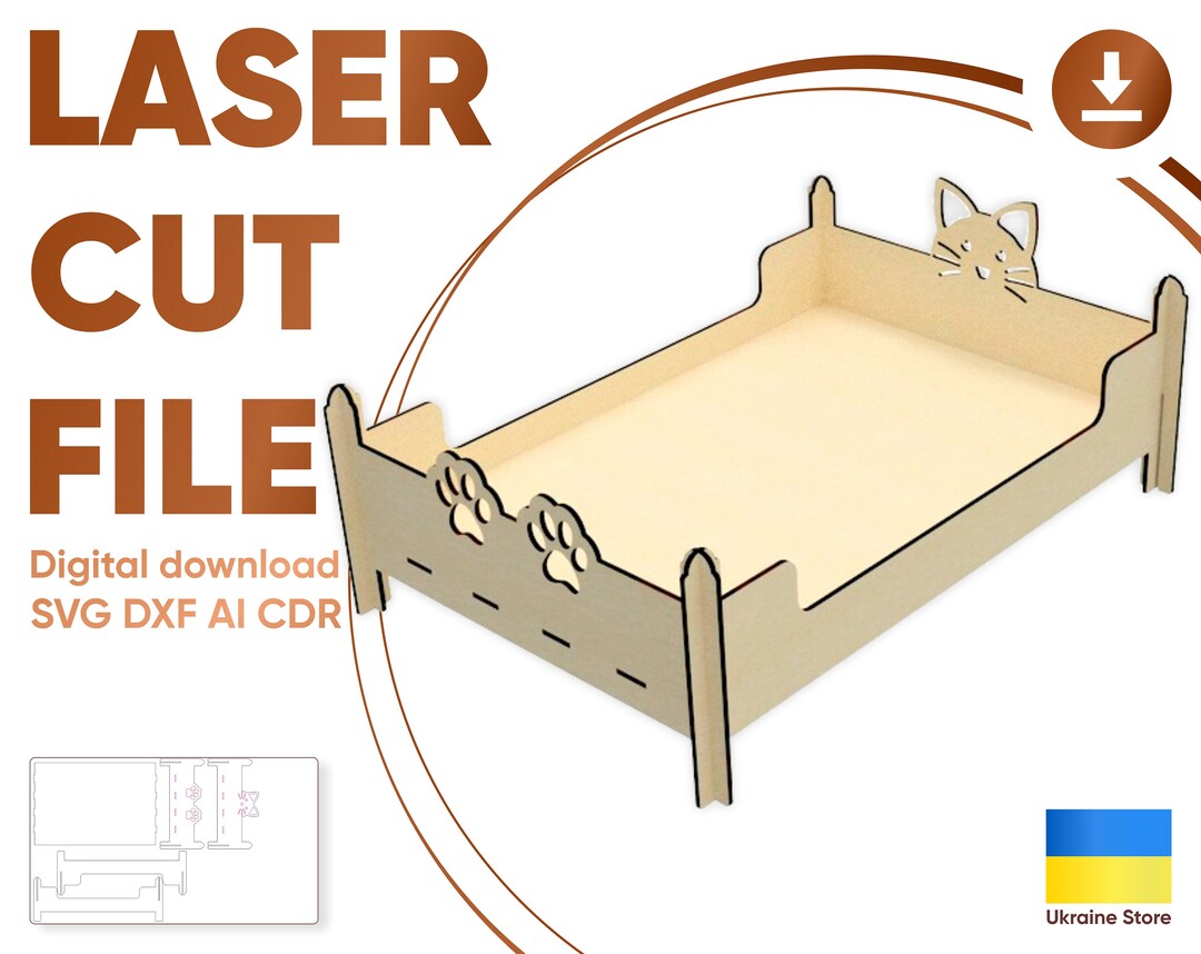 Cat Bed - SVG Laser File, Vector Plan for Cutting Machines - Etsy