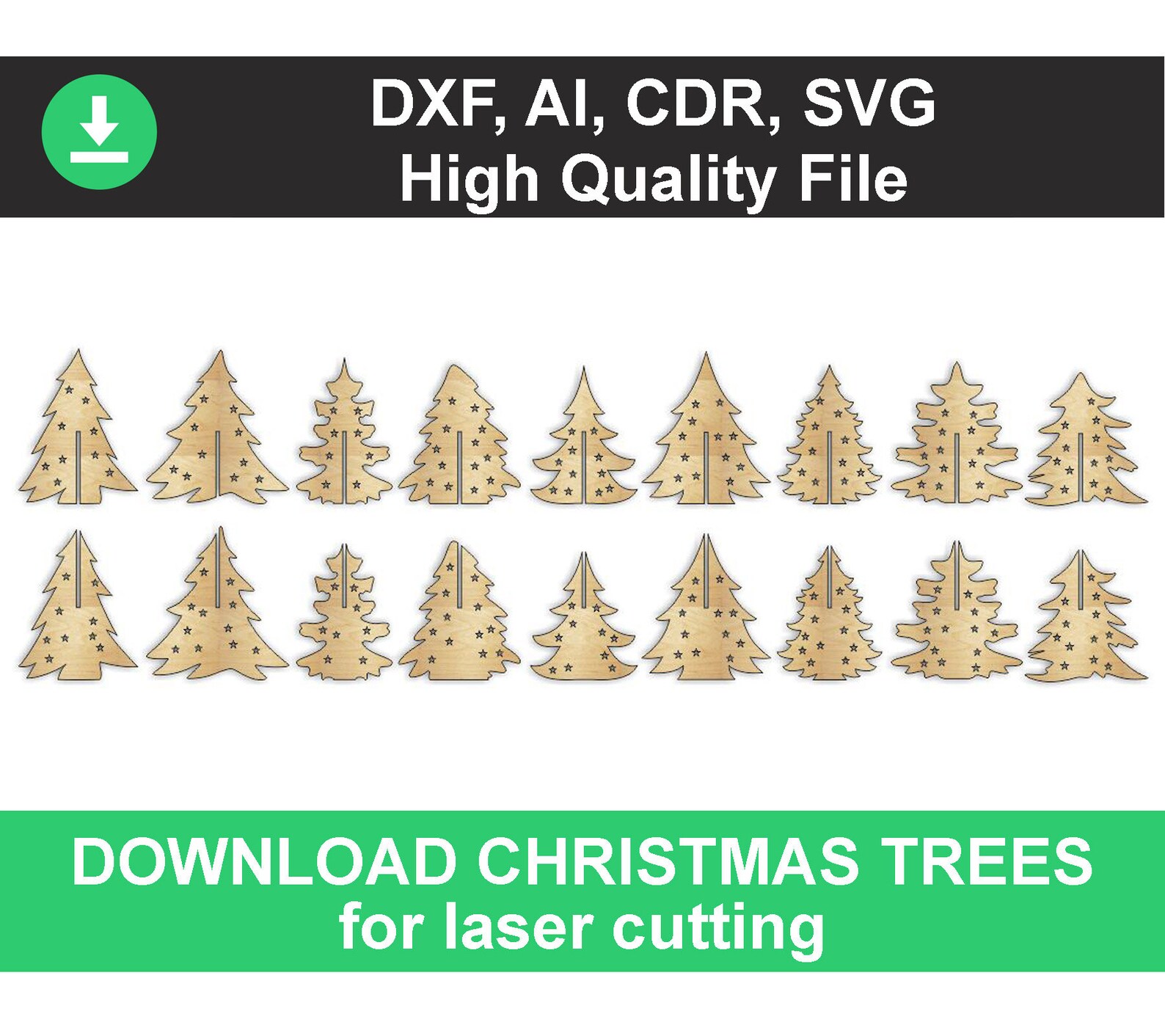 Christmas Tree Dxf Plywood Laser New Year Svg Xmas Svg Laser | Etsy