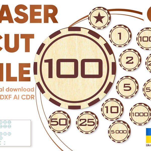Poker Chip Laser Cut File - Etsy UK