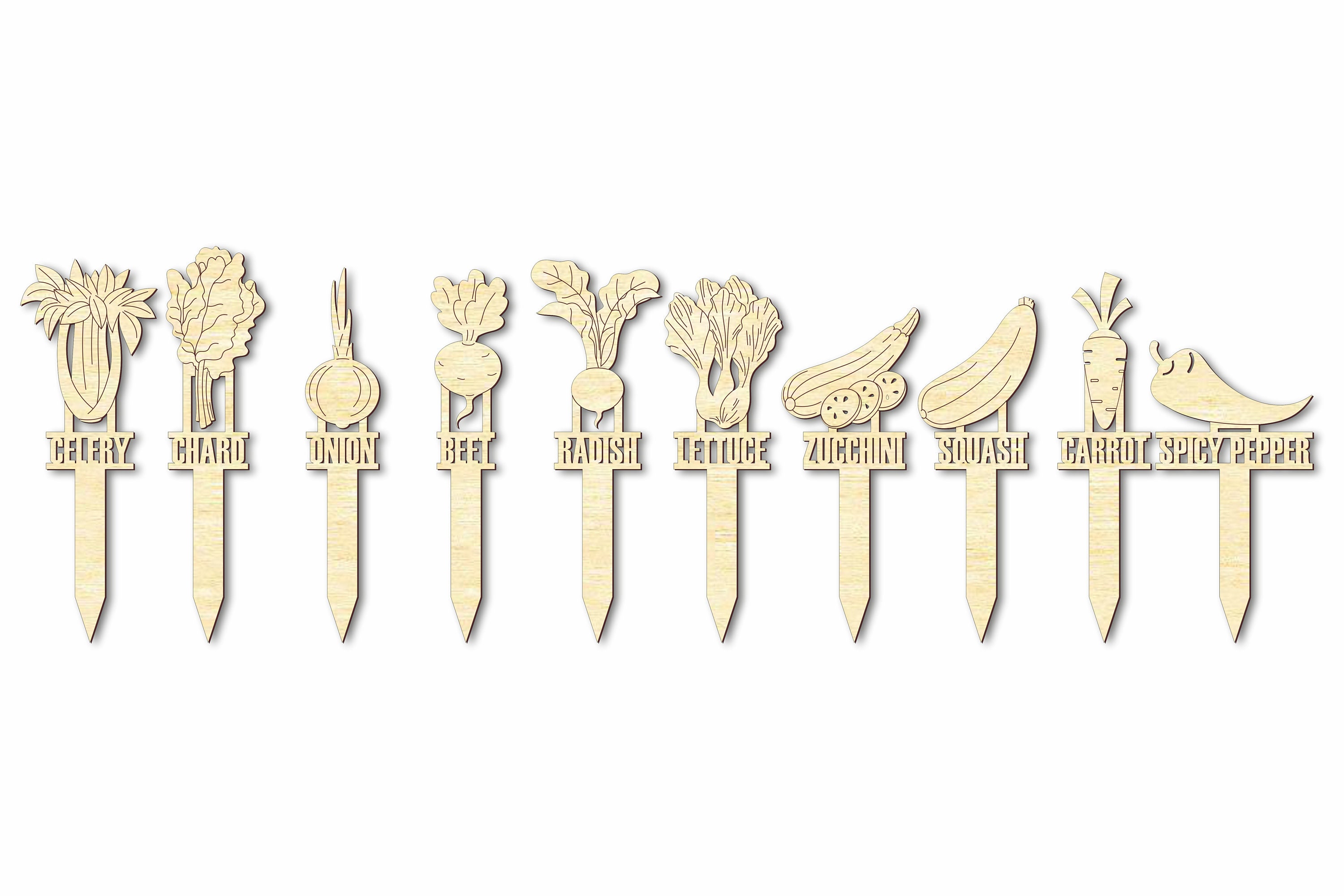 Garden Markers SVG Laser Cut Files Glowforge Pattern - Etsy Canada