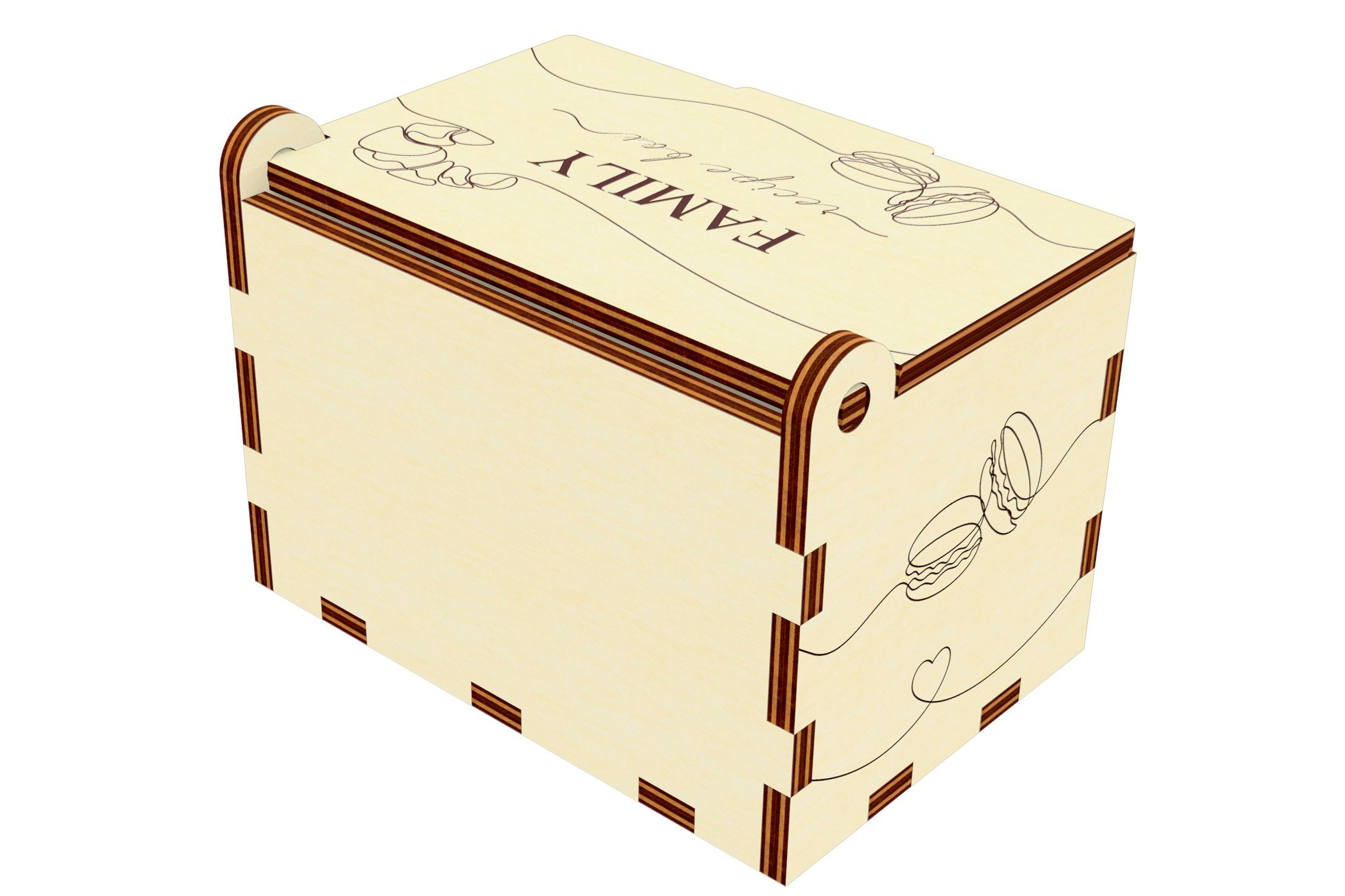 Recipe Box SVG Laser Cut File Pattern of the Box for Recipe - Etsy UK