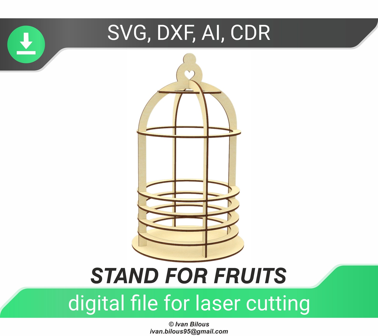 Laser Cut Fruit Stand Dxf Pattern for Laser Files Glowforge - Etsy