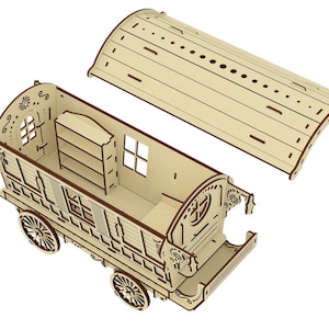 Dollhouse Laser Cut Files Svg Glowforge Laser Gypsy Wagon Dxf Files for ...