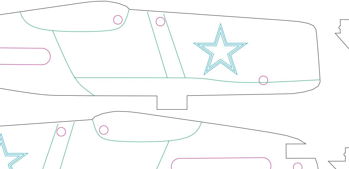 Laser cut model dxf files for laser template airplane dxf | Etsy