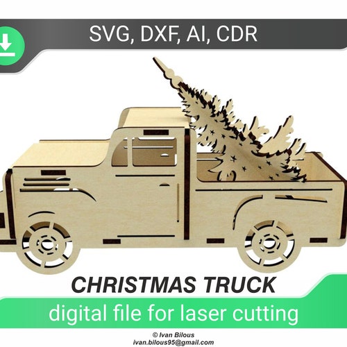 Christmas Tree Truck Rear Plasma Dxf File - Etsy